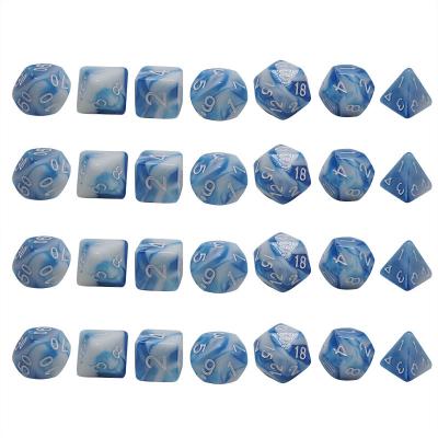 China Blue Marble Natural Resin RPG Dice Character Plays Hand Made for sale