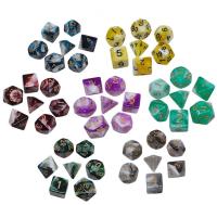 China Blue Marble Natural Resin RPG Dice Character Plays Hand Made for sale