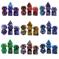 China Blue Marble Natural Resin RPG Dice Character Plays Hand Made for sale