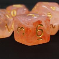China Sharp Edge Orange Smoke Multi Sided Resin Dice For Children Practice Mental Arithmetic Mathematics for sale