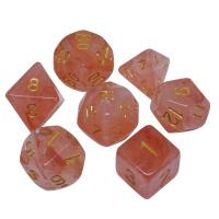 China Sharp Edge Orange Smoke Multi Sided Resin Dice For Children Practice Mental Arithmetic Mathematics for sale