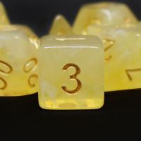 China Sharp Edge Orange Smoke Multi Sided Resin Dice For Children Practice Mental Arithmetic Mathematics for sale