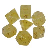 China Sharp Edge Orange Smoke Multi Sided Resin Dice For Children Practice Mental Arithmetic Mathematics for sale