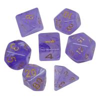 China Sharp Edge Orange Smoke Multi Sided Resin Dice For Children Practice Mental Arithmetic Mathematics for sale