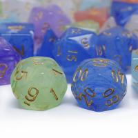 China Sharp Edge Orange Smoke Multi Sided Resin Dice For Children Practice Mental Arithmetic Mathematics for sale