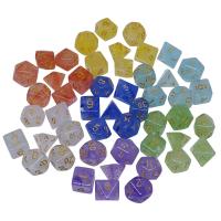 China Sharp Edge Orange Smoke Multi Sided Resin Dice For Children Practice Mental Arithmetic Mathematics for sale