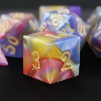 China Three Colors Of Marble Resin Rpg Dice With Universal Logo for sale