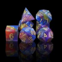 China Three Colors Of Marble Resin Rpg Dice With Universal Logo for sale