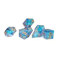 China Blue and color strip resin characters play a multi -noodle dice set Dragon and Dungeon dnd dice for sale