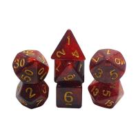 China Red, purple and black three -color resin dice suite dragon and dungeon dnd dice for sale