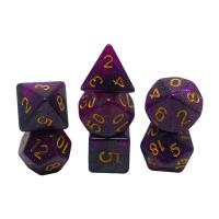 China Red, purple and black three -color resin dice suite dragon and dungeon dnd dice for sale