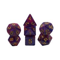 China Red, purple and black three -color resin dice suite dragon and dungeon dnd dice for sale