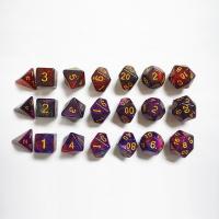 China Red, purple and black three -color resin dice suite dragon and dungeon dnd dice for sale