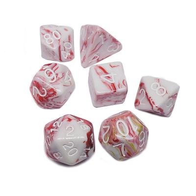 China White and red ore resin character plays a multi -noodle dice suit Dragon and Dungeon dnd dice for sale