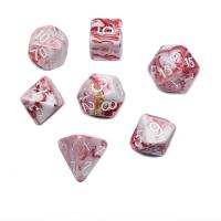 China White and red ore resin character plays a multi -noodle dice suit Dragon and Dungeon dnd dice for sale