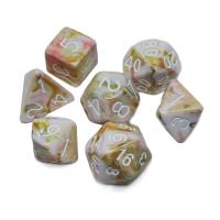 China White and red ore resin character plays a multi -noodle dice suit Dragon and Dungeon dnd dice for sale