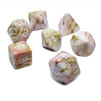 China White and red ore resin character plays a multi -noodle dice suit Dragon and Dungeon dnd dice for sale