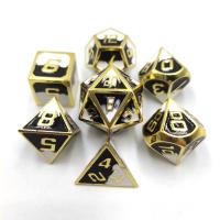 China Hand Sanded Unique Handmade Durable metal 7 Piece Polyhedron Dice Set for sale