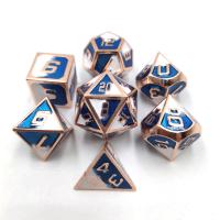 China Hand Sanded Unique Handmade Durable metal 7 Piece Polyhedron Dice Set for sale