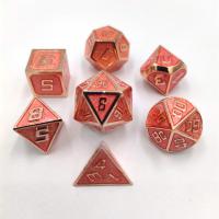 China Flash Powder Metal Multi Face Role Playing Dice Set Blue Character for sale