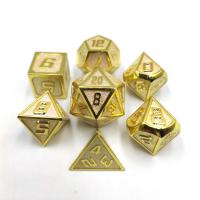 China Flash Powder Metal Multi Face Role Playing Dice Set Blue Character for sale