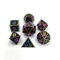 China Flash Powder Metal Multi Face Role Playing Dice Set Blue Character for sale