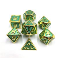 China Flash Powder Metal Multi Face Role Playing Dice Set Blue Character for sale