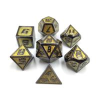 China Flash Powder Metal Multi Face Role Playing Dice Set Blue Character for sale