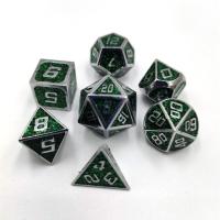 China Flash Powder Metal Multi Face Role Playing Dice Set Blue Character for sale