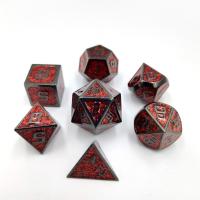 China Flash Powder Metal Multi Face Role Playing Dice Set Blue Character for sale