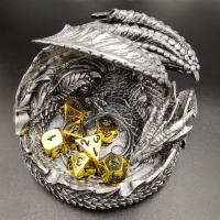 China Champagne Gold Color Metal Polyhedral Dice Desktop Game Dice Set for sale