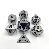 China Champagne Gold Color Metal Polyhedral Dice Desktop Game Dice Set for sale