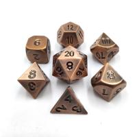China Champagne Gold Color Metal Polyhedral Dice Desktop Game Dice Set for sale