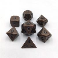 China Champagne Gold Color Metal Polyhedral Dice Desktop Game Dice Set for sale