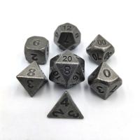 China Champagne Gold Color Metal Polyhedral Dice Desktop Game Dice Set for sale