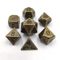China Champagne Gold Color Metal Polyhedral Dice Desktop Game Dice Set for sale