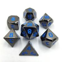China Champagne Gold Color Metal Polyhedral Dice Desktop Game Dice Set for sale