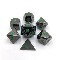 China Champagne Gold Color Metal Polyhedral Dice Desktop Game Dice Set for sale