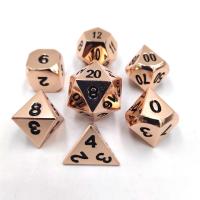 China Champagne Gold Color Metal Polyhedral Dice Desktop Game Dice Set for sale