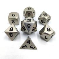 China Champagne Gold Color Metal Polyhedral Dice Desktop Game Dice Set for sale