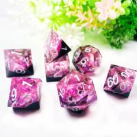 China The heart of the ocean shiny color natural resin desktop game dice set for sale