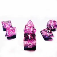 China The heart of the ocean shiny color natural resin desktop game dice set for sale