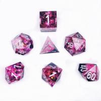 China The heart of the ocean shiny color natural resin desktop game dice set for sale