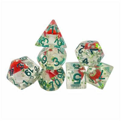 China Poisonous mushroom resin board game dice set dnd dice for sale