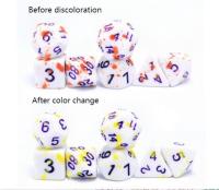 China High temperature change color Graffiti Phantom color resin board game dice set dnd dice for sale