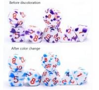 China High temperature change color Graffiti Phantom color resin board game dice set dnd dice for sale