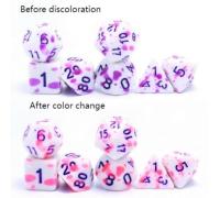 China High temperature change color Graffiti Phantom color resin board game dice set dnd dice for sale