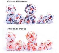 China High temperature change color Graffiti Phantom color resin board game dice set dnd dice for sale