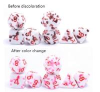 China High temperature change color Graffiti Phantom color resin board game dice set dnd dice for sale