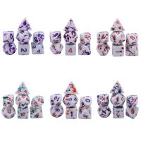 China High temperature change color Graffiti Phantom color resin board game dice set dnd dice for sale